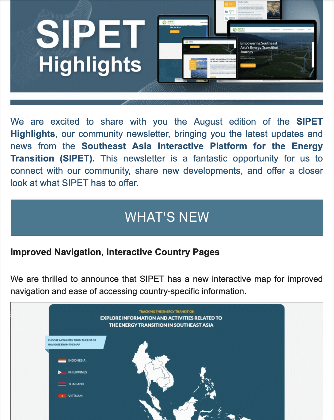 Clean Energy News Southeast Asia | SIPET Newsletter Updates